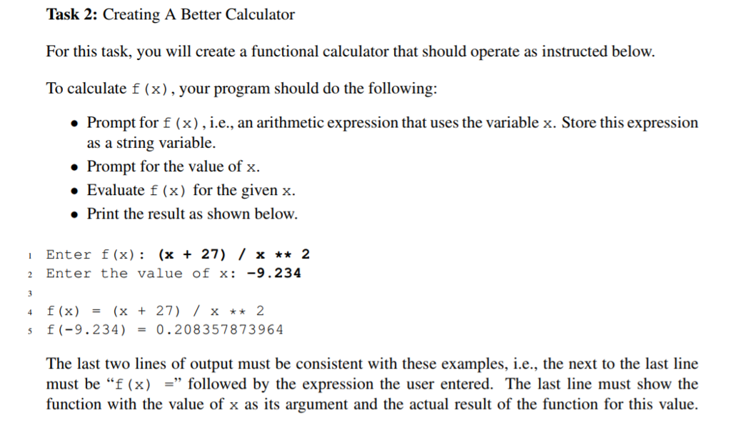 Solved Task 2: Creating A Better Calculator For this task, | Chegg.com