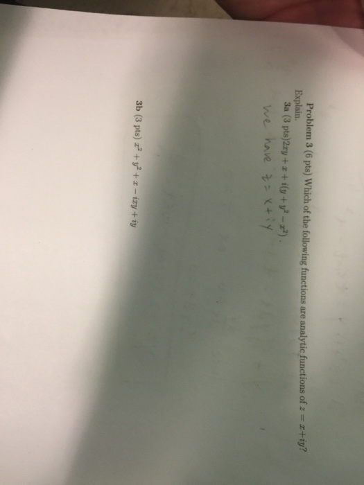 Solved Which of the following functions are analytic | Chegg.com