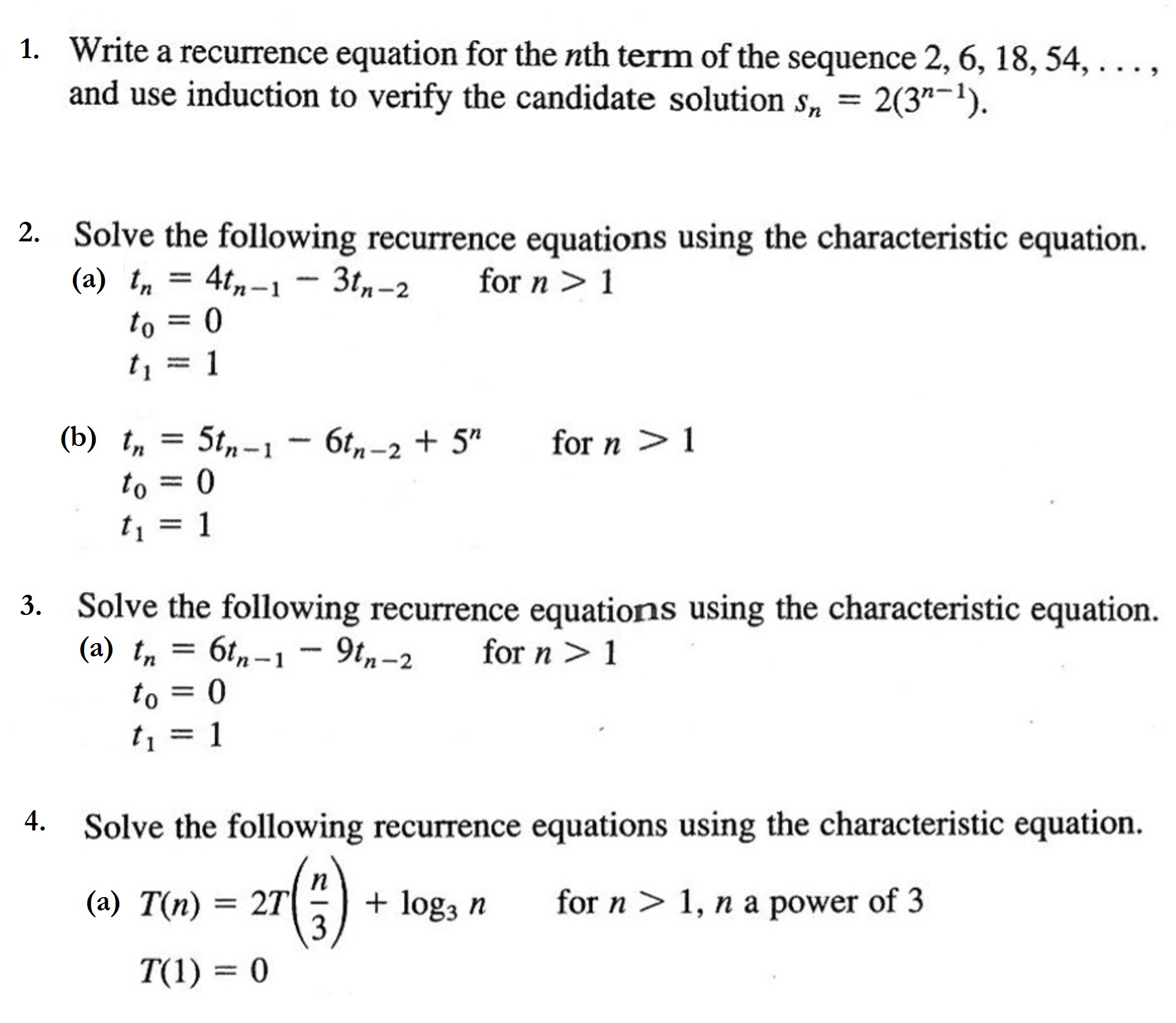Write A Recurrence Equation For The Nth Term Of The
