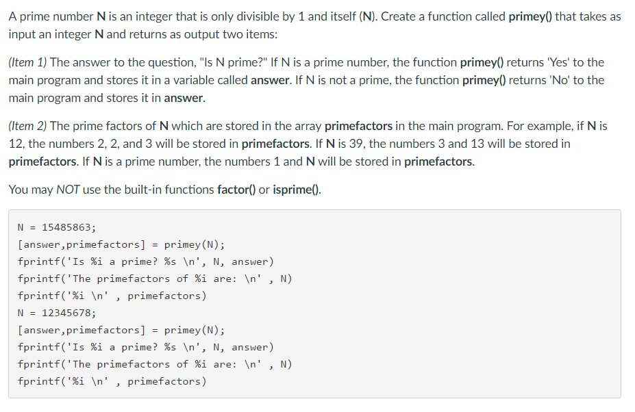 Solved A Prime Number N Is An Integer That Is Only Divisible 