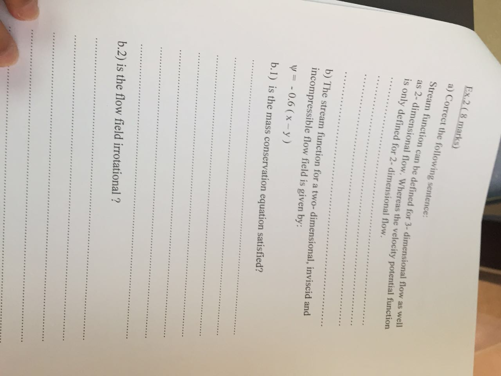 Solved Correct the following sentence: Stream function can | Chegg.com