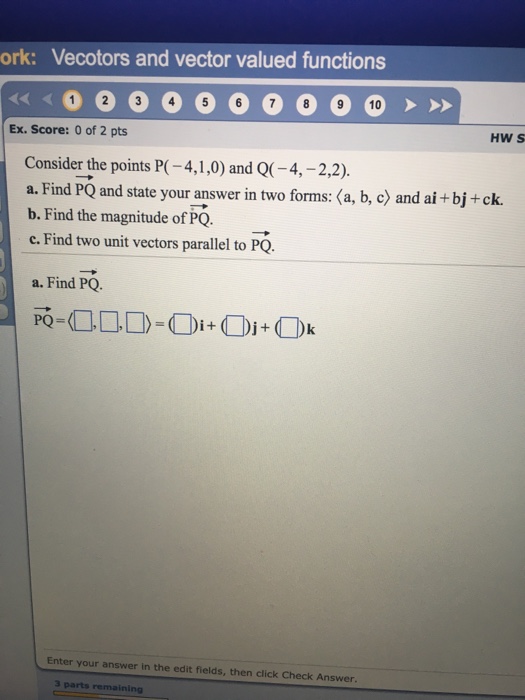 Solved 1. Find PQ and state in your answer in two forms | Chegg.com