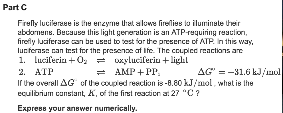 Solved Firefly luciferase is the enzyme that allows | Chegg.com