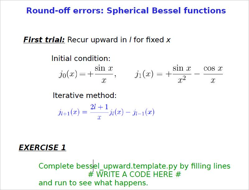 Round-off errors: Spherical Bessel functions First | Chegg.com