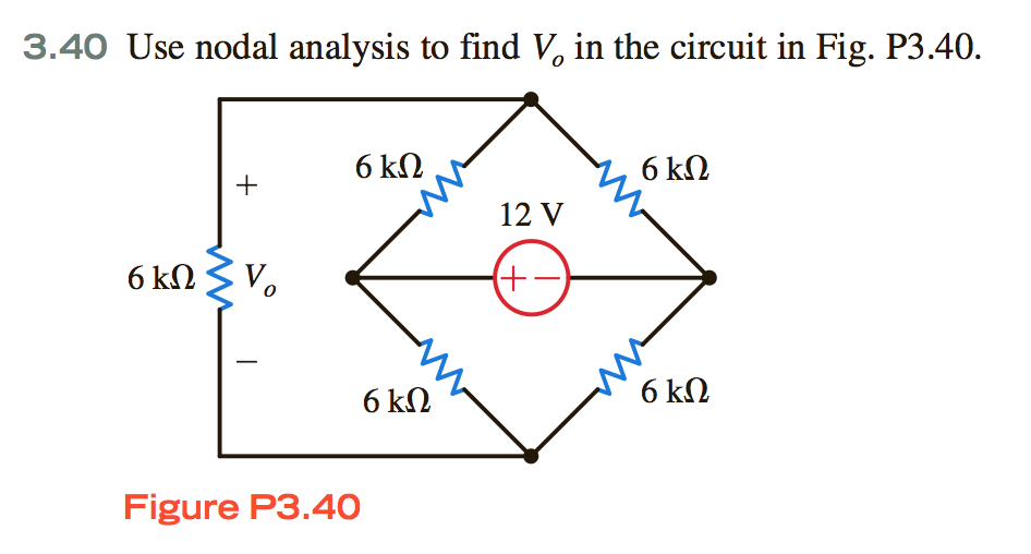 Solved Use nodal analysis to find V_0 in the circuit in Fig. | Chegg.com