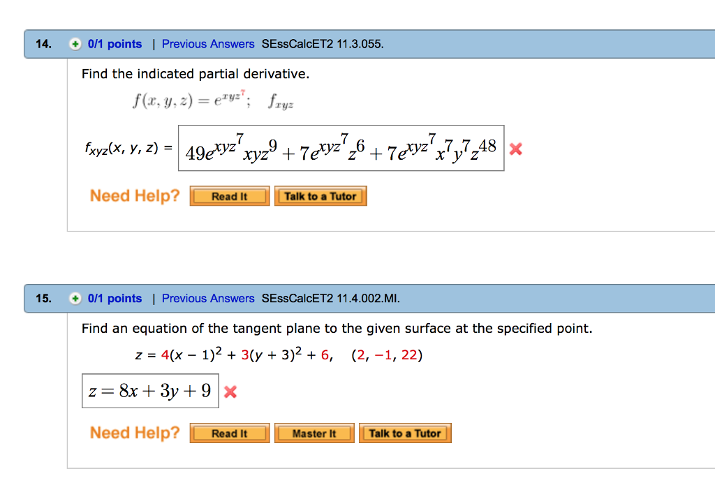 Solved Find the indicated partial derivative. f(x, y, z) = | Chegg.com