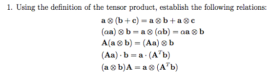 Using the definition of the tensor product, establish | Chegg.com
