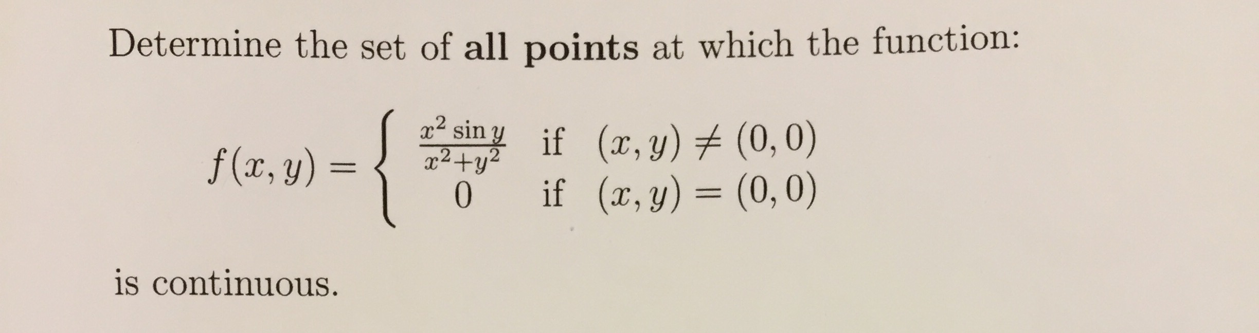 Solved Determine the set of all points at which the | Chegg.com