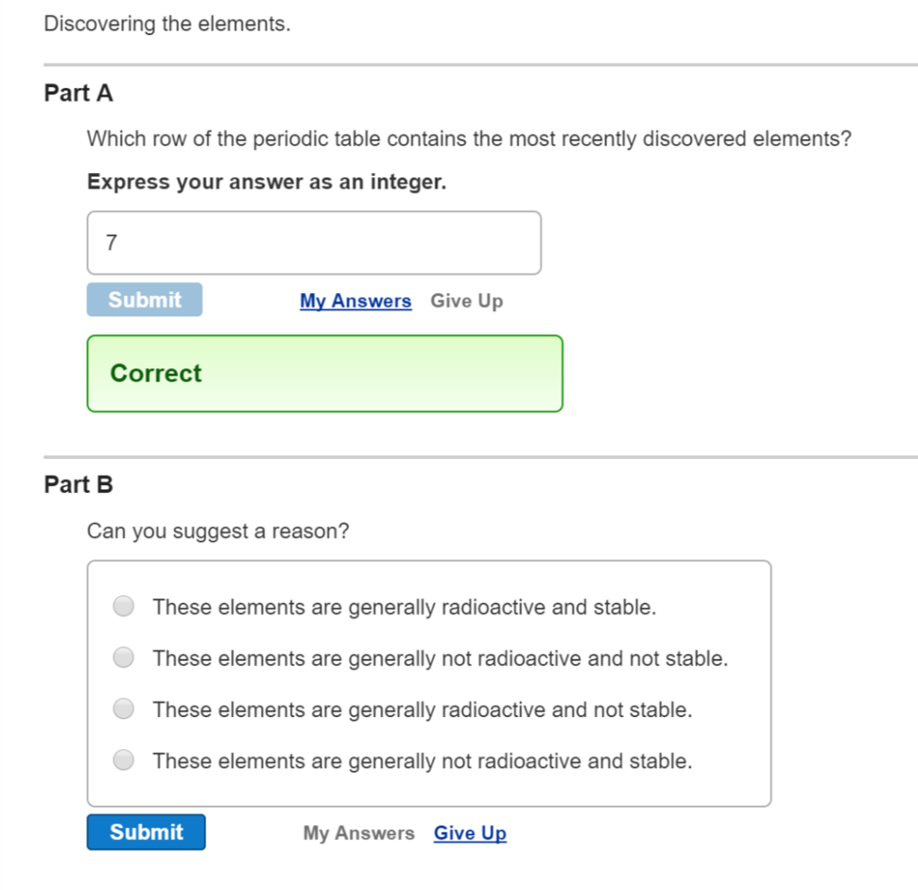 Solved Discovering the elements. Which row of the periodic | Chegg.com