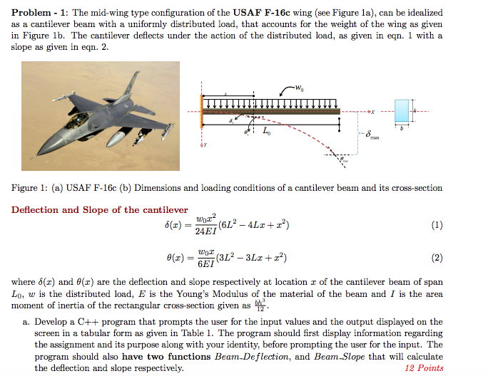 Solved Problem 1: The mid-wing type configuration of the | Chegg.com