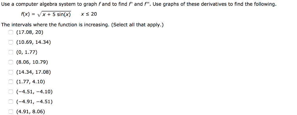 Solved Use a computer algebra system to graph fand to find | Chegg.com