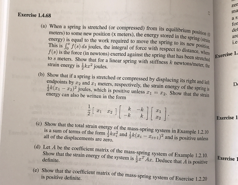 Solved When a spring is stretched (or compressed) from its | Chegg.com