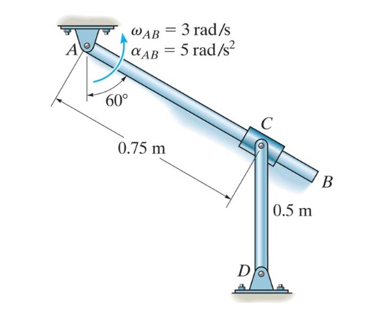 Solved At The Instant Shown Rod Ab Has An Angular Velocity