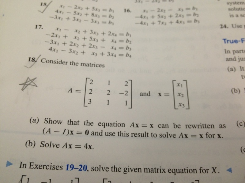 Solved Consider the matrices A= and x = Show that the | Chegg.com