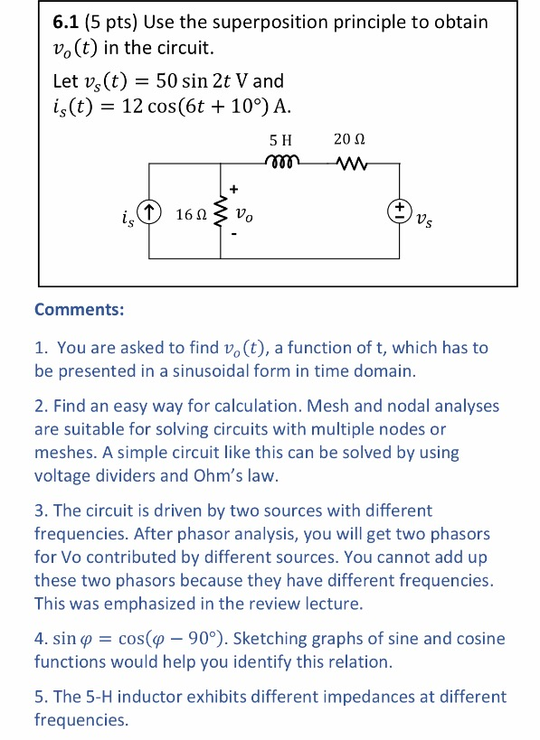 Solved Use the superposition principle to obtain v_0 (t) in | Chegg.com