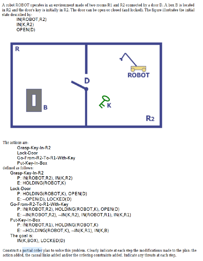 A robot ROBOT operates in an environment made of two | Chegg.com