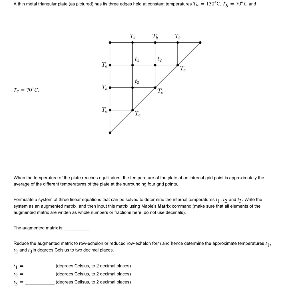 Solved A thin metal triangular plate (as pictured) has its | Chegg.com