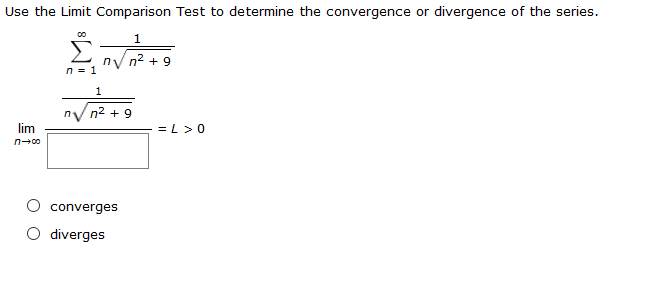 Solved Use The Limit Comparison Test To Determine The