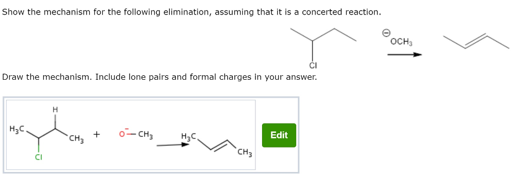 Solved Show the mechanism for the following elimination, | Chegg.com