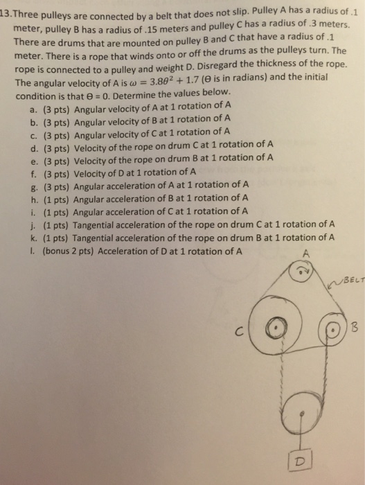 Solved Three pulleys are connected by a belt that does not | Chegg.com