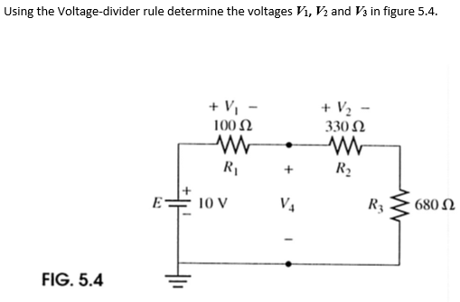 Solved Using the Voltage-divider rule determine the voltages | Chegg.com