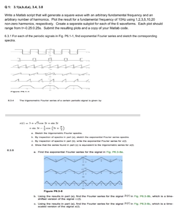 Write a Matlab script that will generate a square | Chegg.com