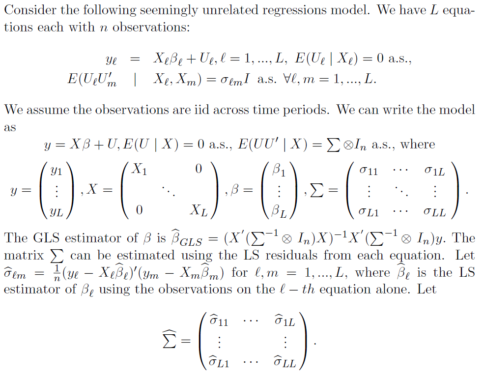 Consider the following seemingly unrelated | Chegg.com