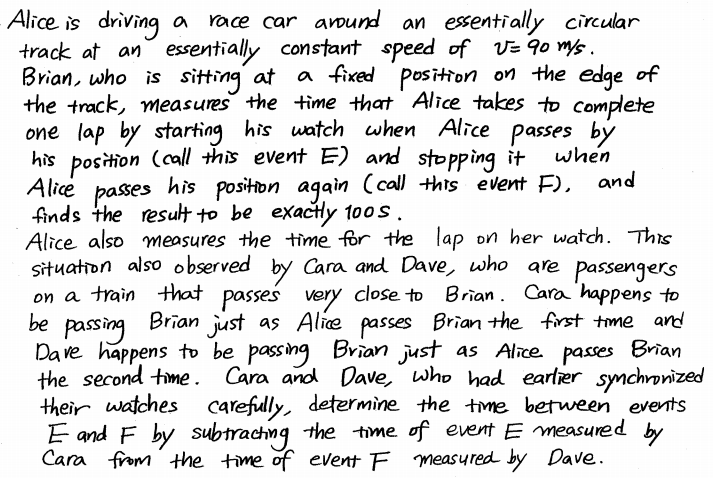 Alice is driving a race car around an essentially | Chegg.com