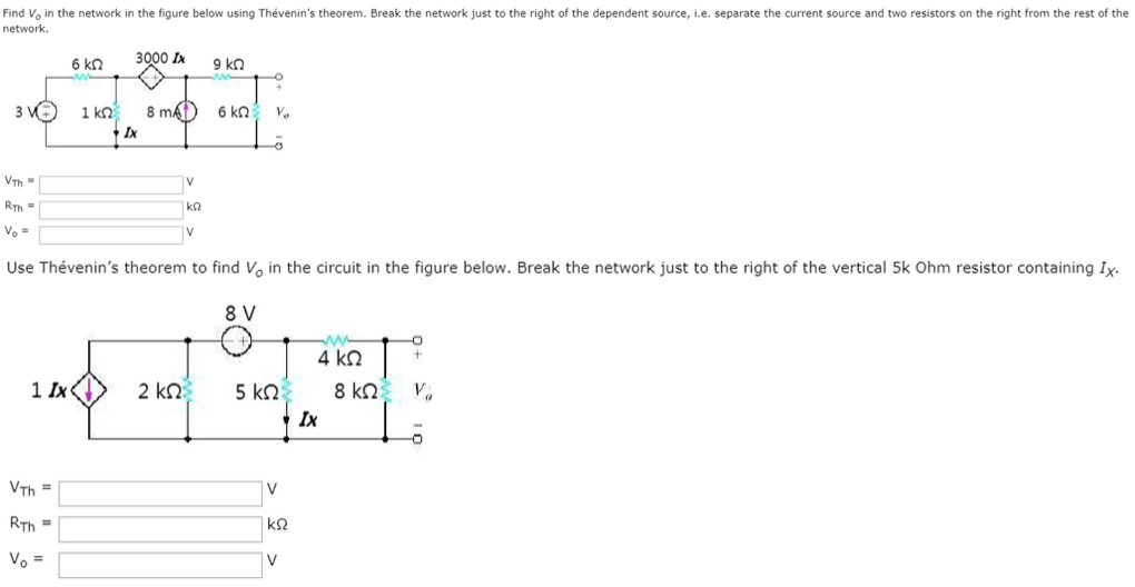 Solved Find Vo in the network in the figure below using | Chegg.com