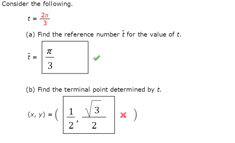Solved Find the reference number for each value of t. Find | Chegg.com