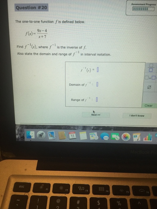 Solved The one-to-one function f is defined below.Find | Chegg.com