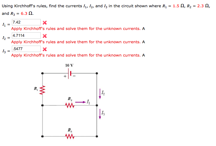 Solved Using Kirchhoff's rules, find the currents I1, I2, | Chegg.com Solved Using Kirchhoff's rules, find the currents I1, I2, | Chegg.com
