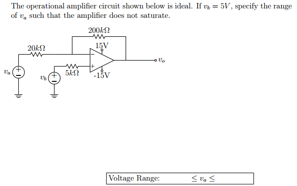 Solved The operational amplifier circuit shown below is | Chegg.com