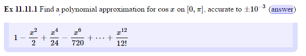 Solved Find a polynomial approximation for cos x on [0, pi], | Chegg.com