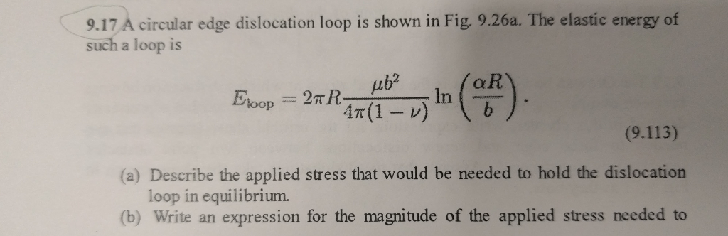 Solved A circular edge dislocation loop is shown in Fig. | Chegg.com Solved A circular edge dislocation loop is shown in Fig. | Chegg.com