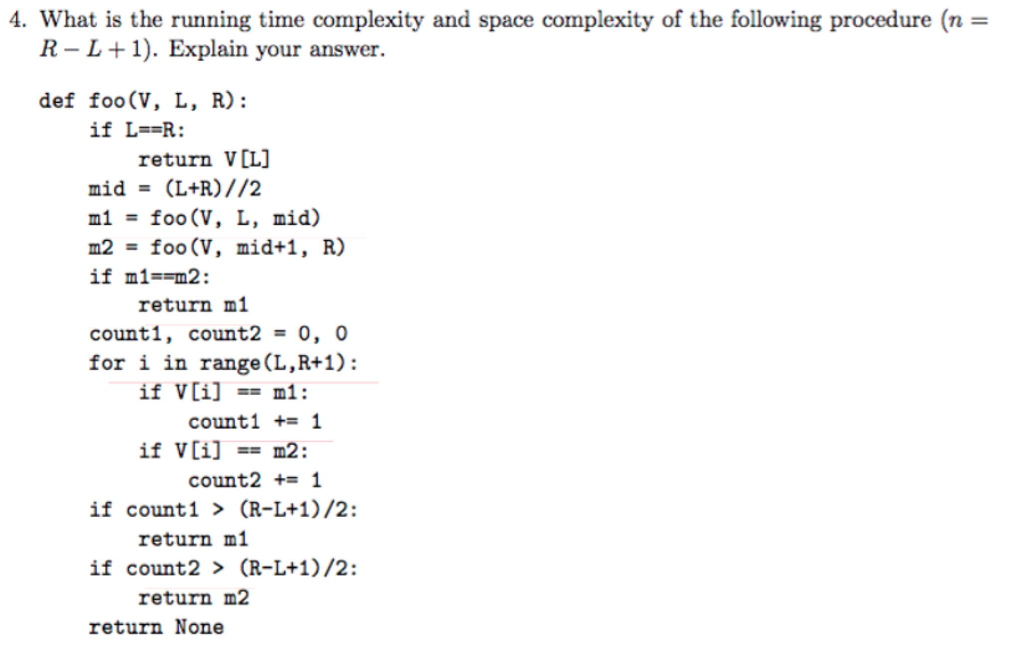 Solved What Is The Running Time Complexity And Space 