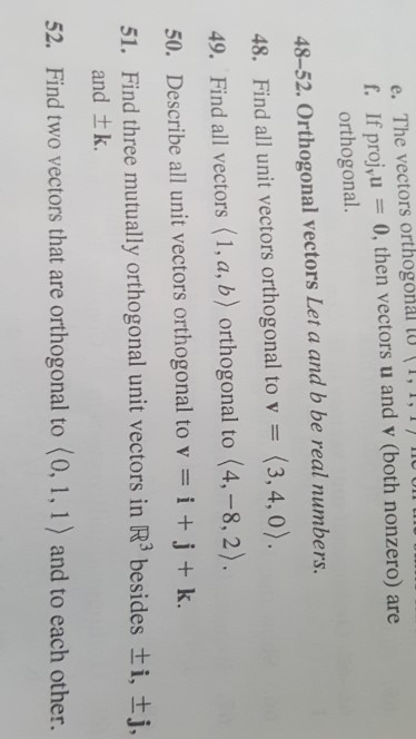 Solved Orthogonal vectors Let a and b be real numbers. Find | Chegg.com