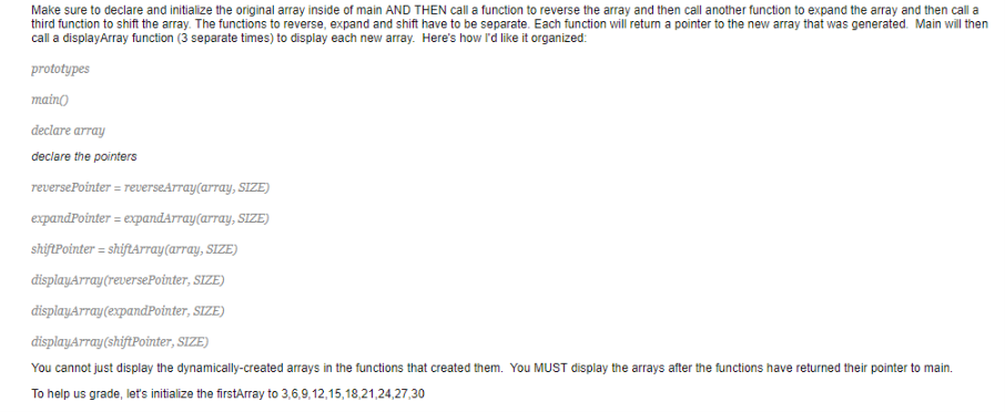 Solved Make sure to declare and initialize the original | Chegg.com