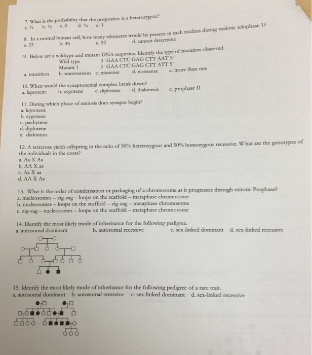Solved What is the probability that the propositus is a | Chegg.com