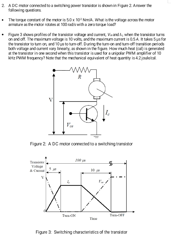 Solved 2. ADC motor connected to a switching power | Chegg.com