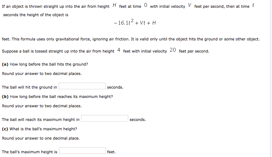 Solved If an object is thrown straight up into the air from | Chegg.com