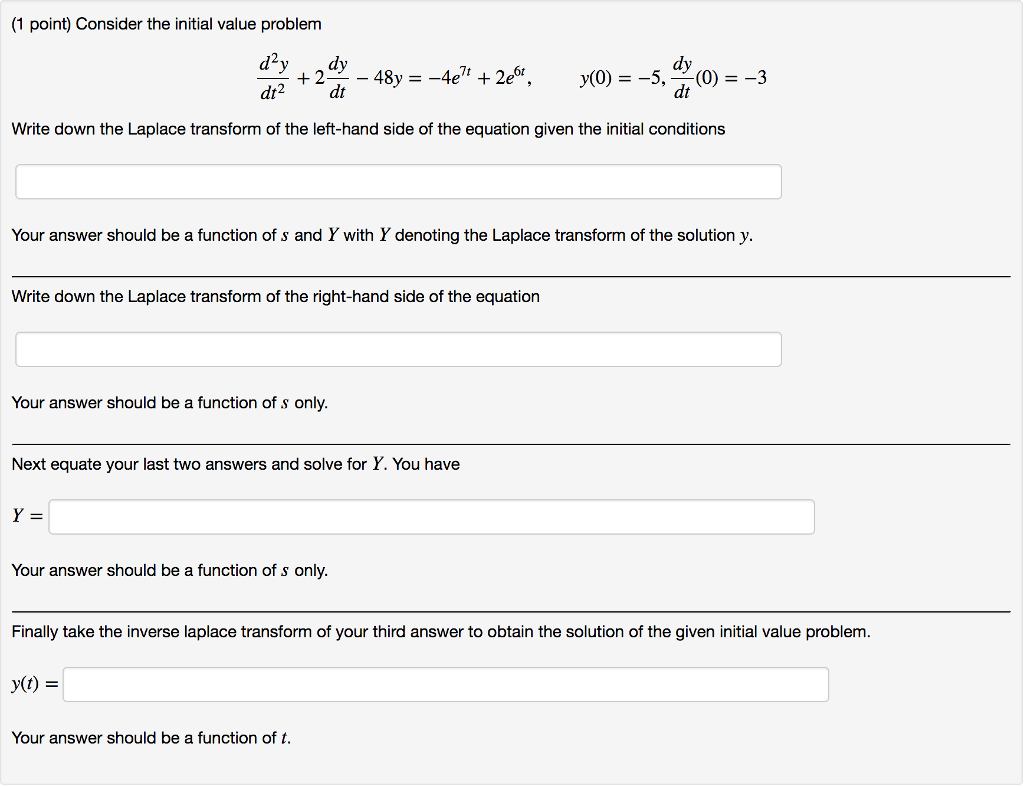 Solved Consider the initial value problem d^2y/dt^2 + 2 | Chegg.com