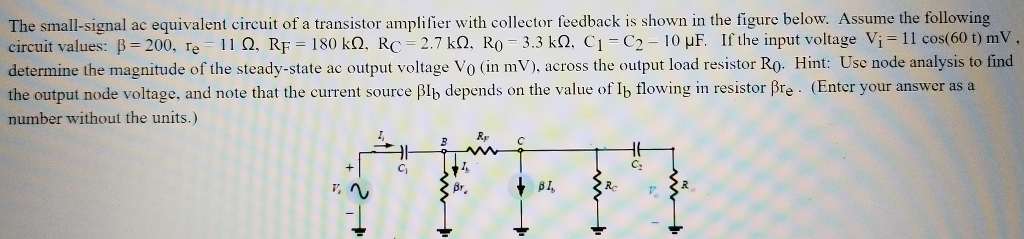 Solved The small-signal ac equivalent circuit of a | Chegg.com