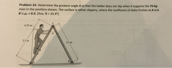 Solved Determine the greatest angle theta so that the ladder | Chegg.com