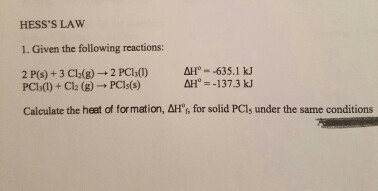 Solved Given the following reactions: Calculate the heat of | Chegg.com