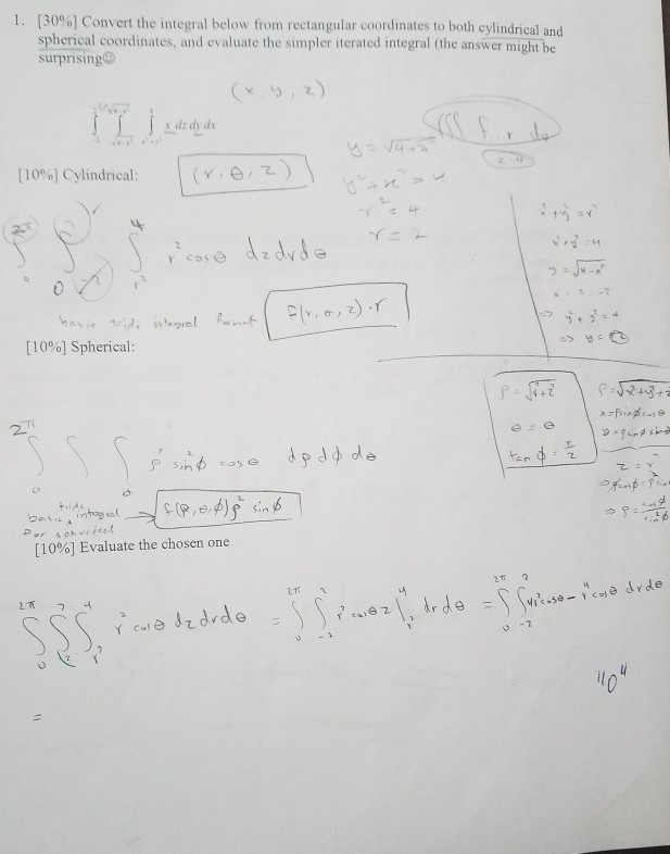 Solved 1 30%) Convert the integral below from rectangular | Chegg.com