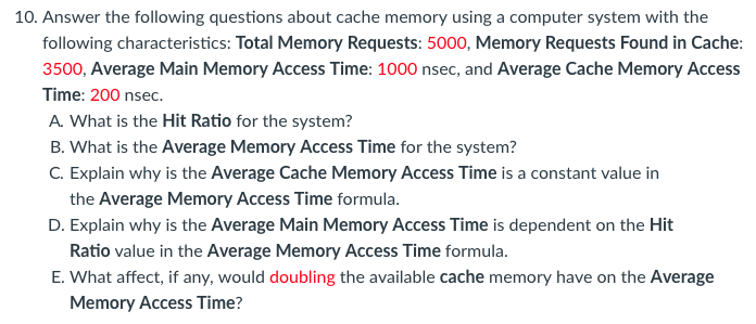 Solved 10 Answer The Following Questions About Cache Memory Chegg solved-10-answer-the-following-questions-about-cache-memory-chegg