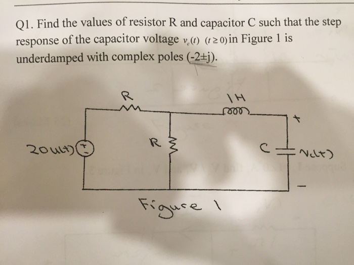 Solved Find the values of resistor R and capacitor C such | Chegg.com