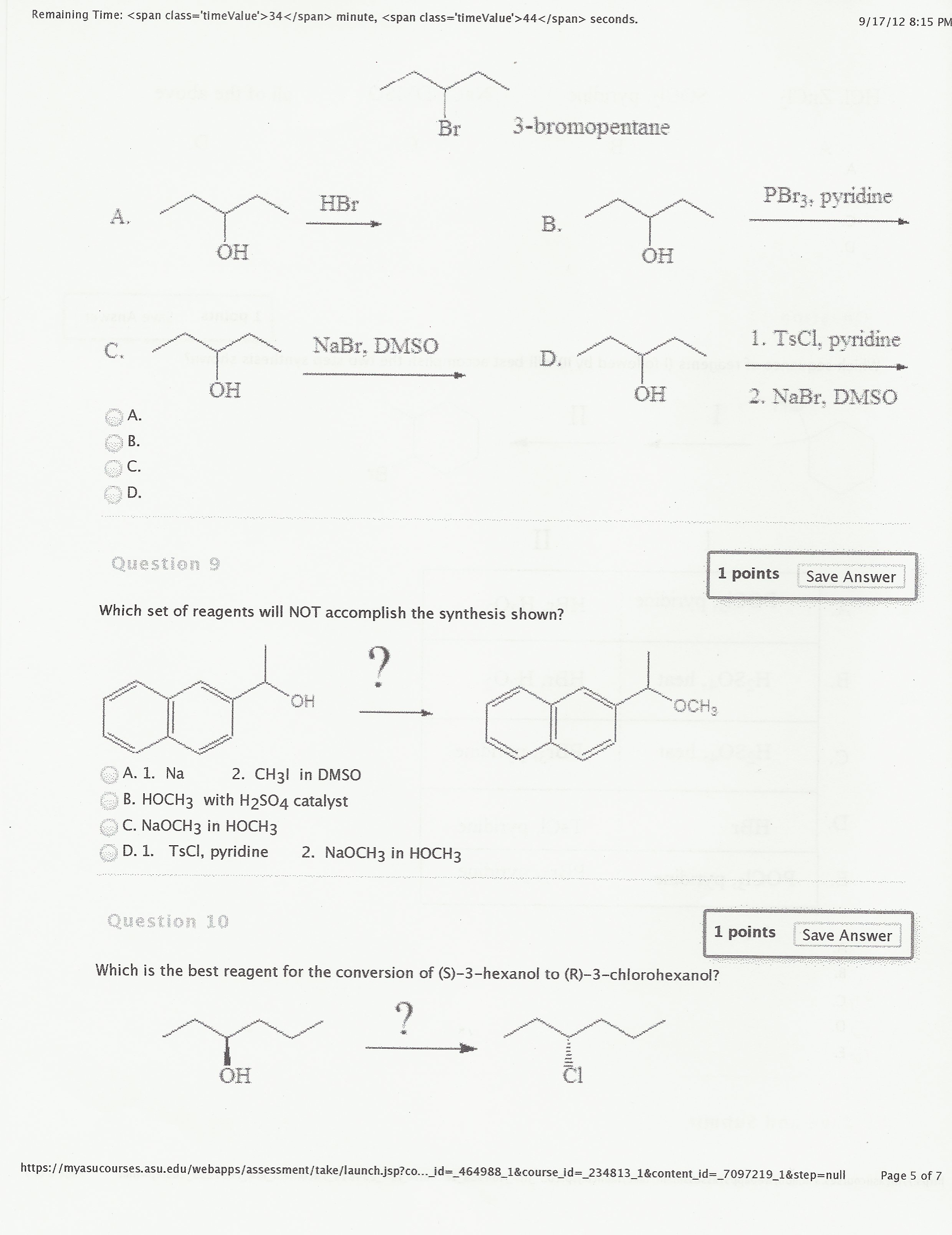 Solved Which set of reagents will NOT accomplish the | Chegg.com