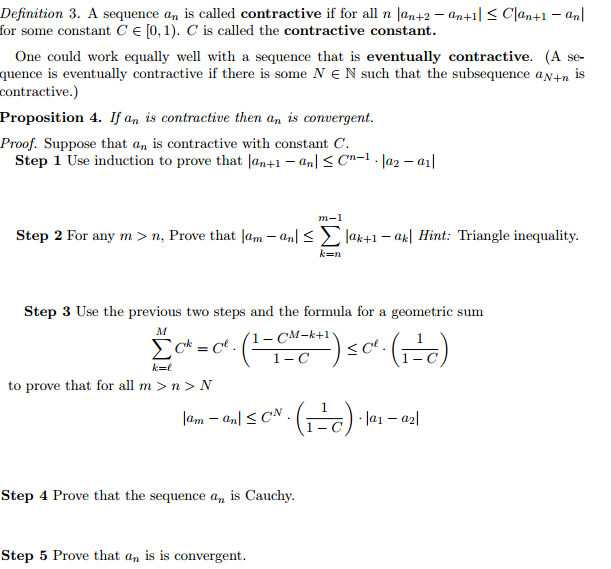 Solved A sequence a_n is called contractive if for all n | Chegg.com